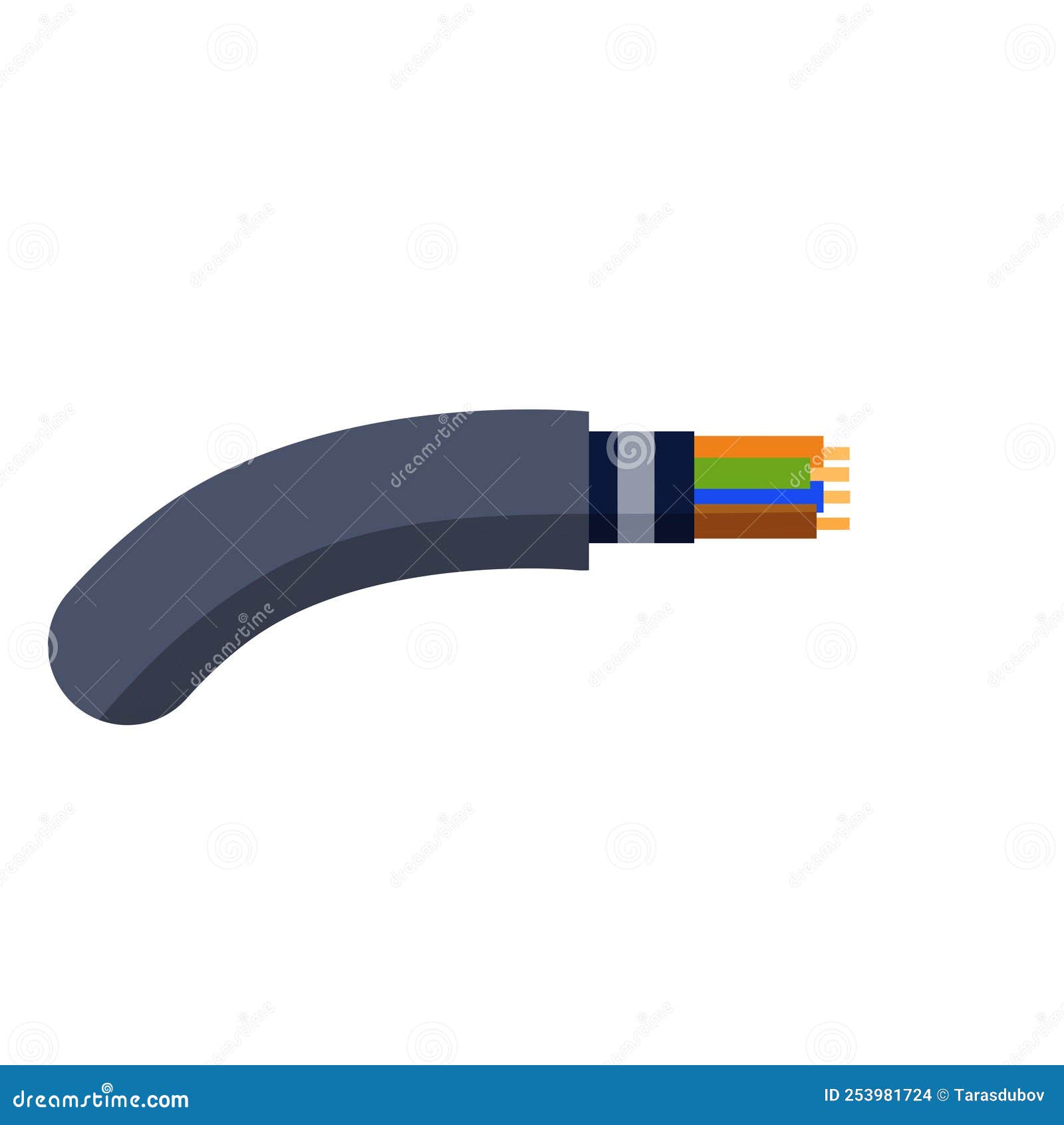 Coaxial Copper Cable Cartoon Vector | CartoonDealer.com #269983489