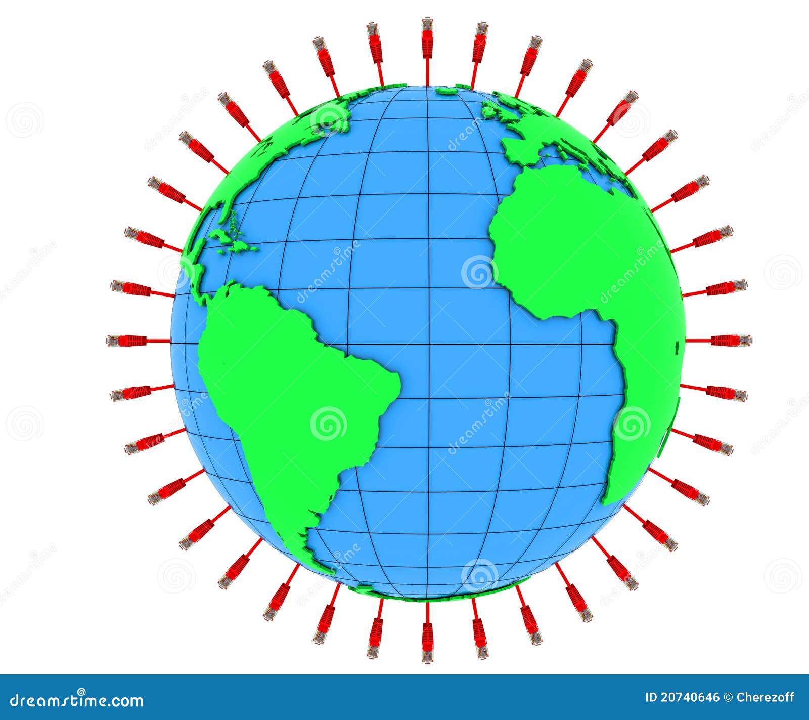 Internet Cable and Planet Earth Stock Illustration - Illustration of ...