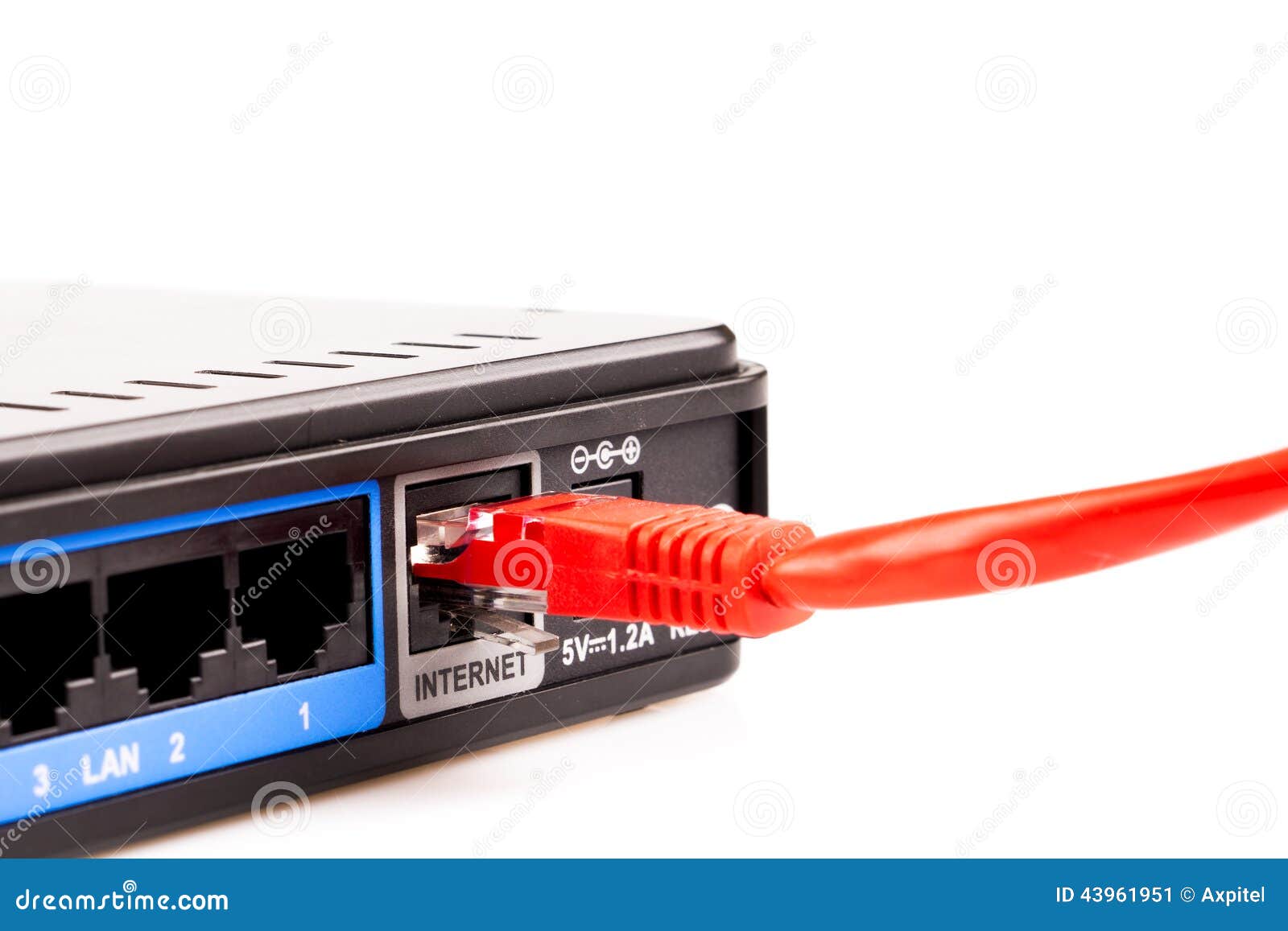 Internet Cable Plugged into Router Stock Image - Image of connector ...