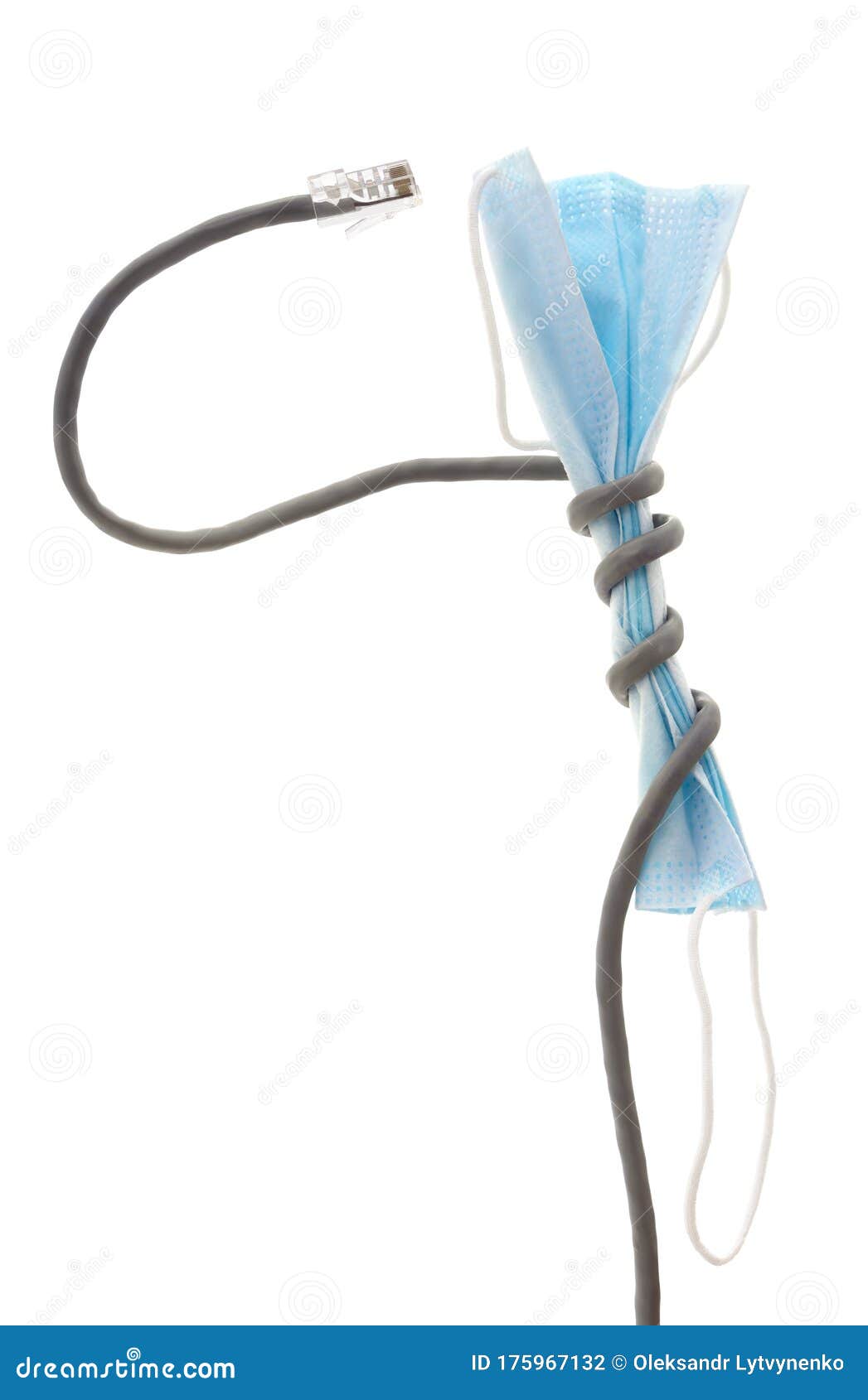 Internet Cable Smothering Medical Mask Stock Photo - Image of ethernet ...