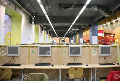 Internet cafe stock image. Image of center, black, crystal - 3297609