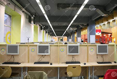 Internet cafe stock image. Image of center, black, crystal - 3297609
