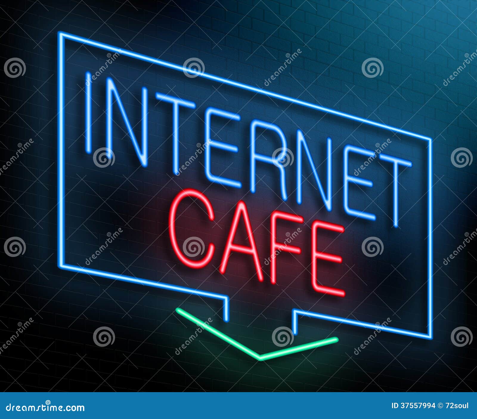 Internet Cafe Sign Vector Illustration | CartoonDealer.com #20231646