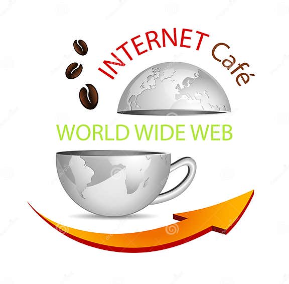Internet cafe icon stock vector. Illustration of brown - 20988273