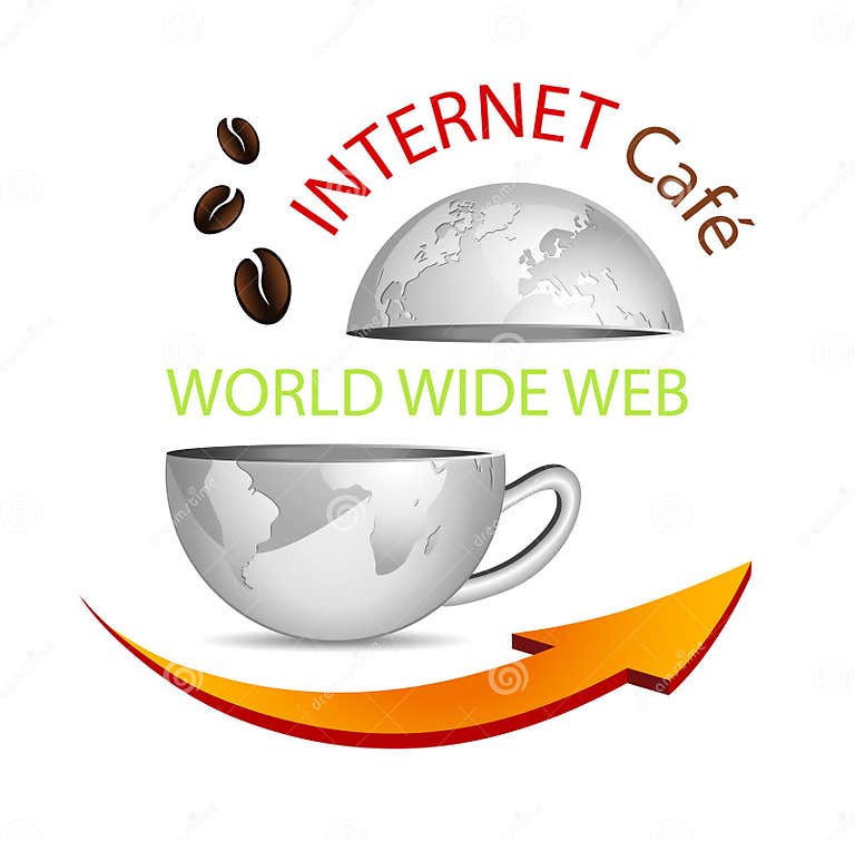 Internet cafe icon stock vector. Illustration of brown - 20988273