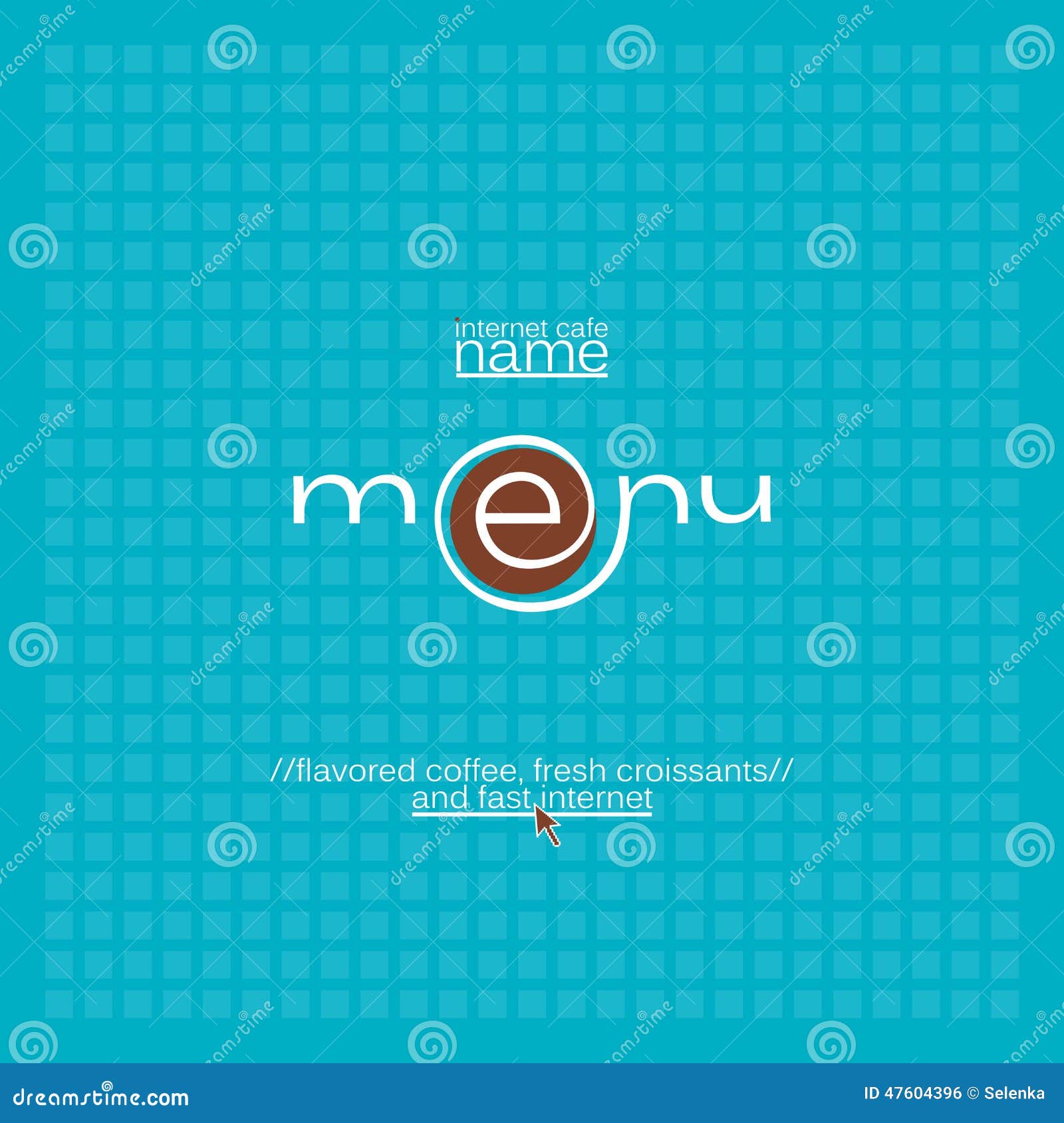 Internet cafe menu card. stock vector. Illustration of blue - 47604396