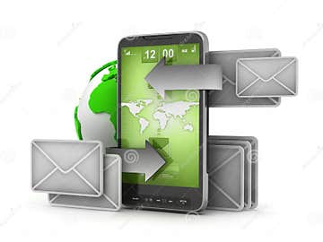 Internet on cell phone stock illustration. Illustration of connection ...