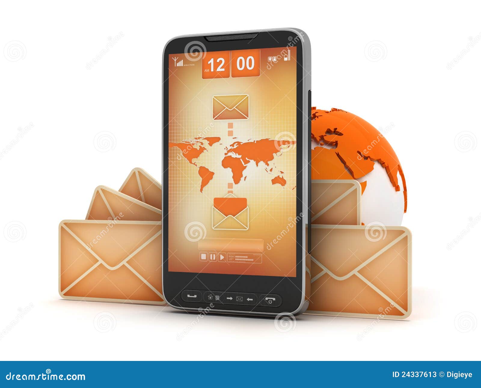 Internet on cell phone stock illustration. Illustration of mobile ...