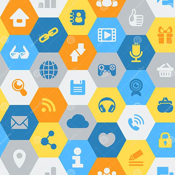 Internet Cells Seamless Pattern Stock Vector - Illustration of graphic ...