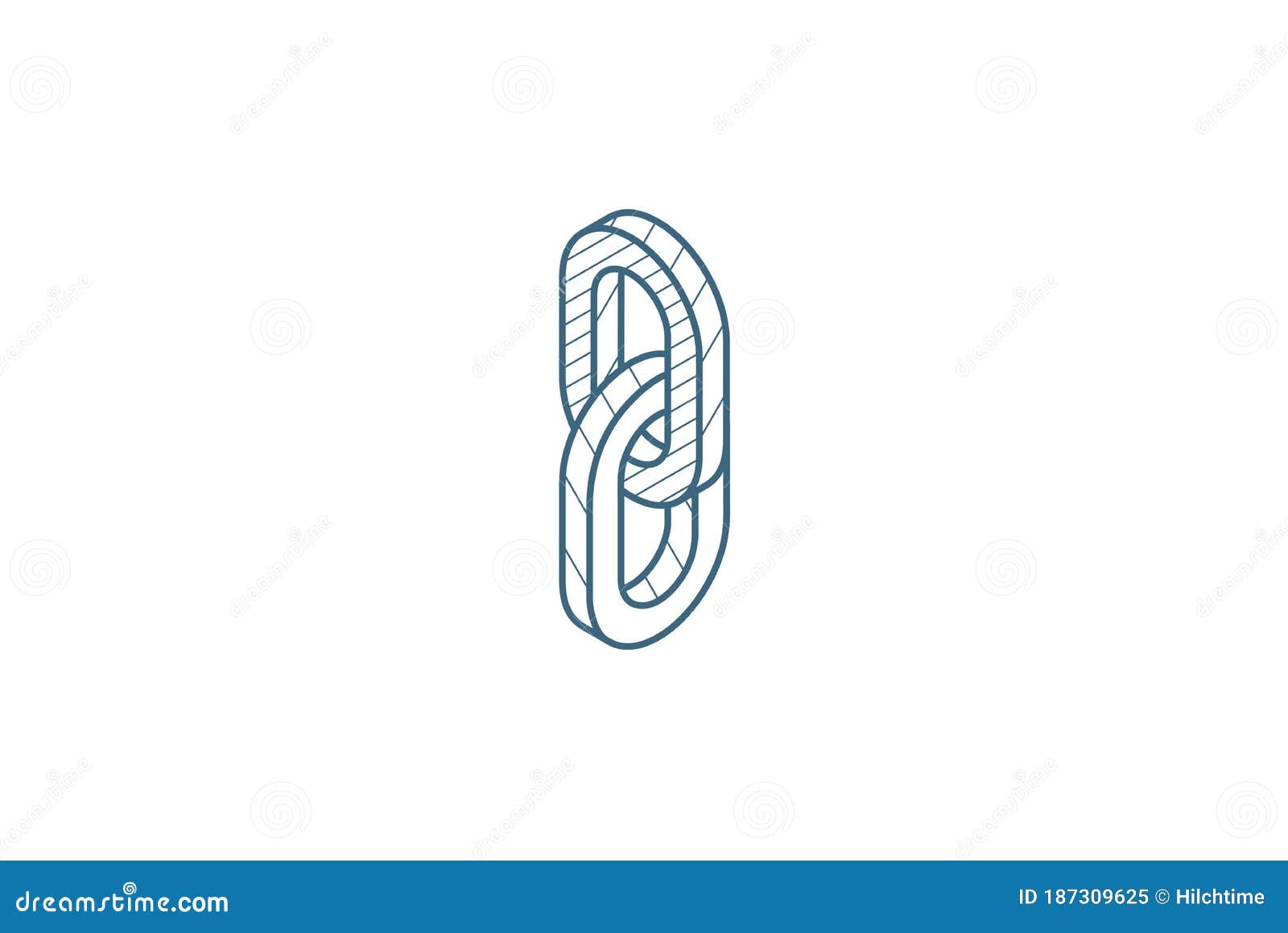 Internet Chain Link Isometric Icon. 3d Line Art Technical Drawing ...