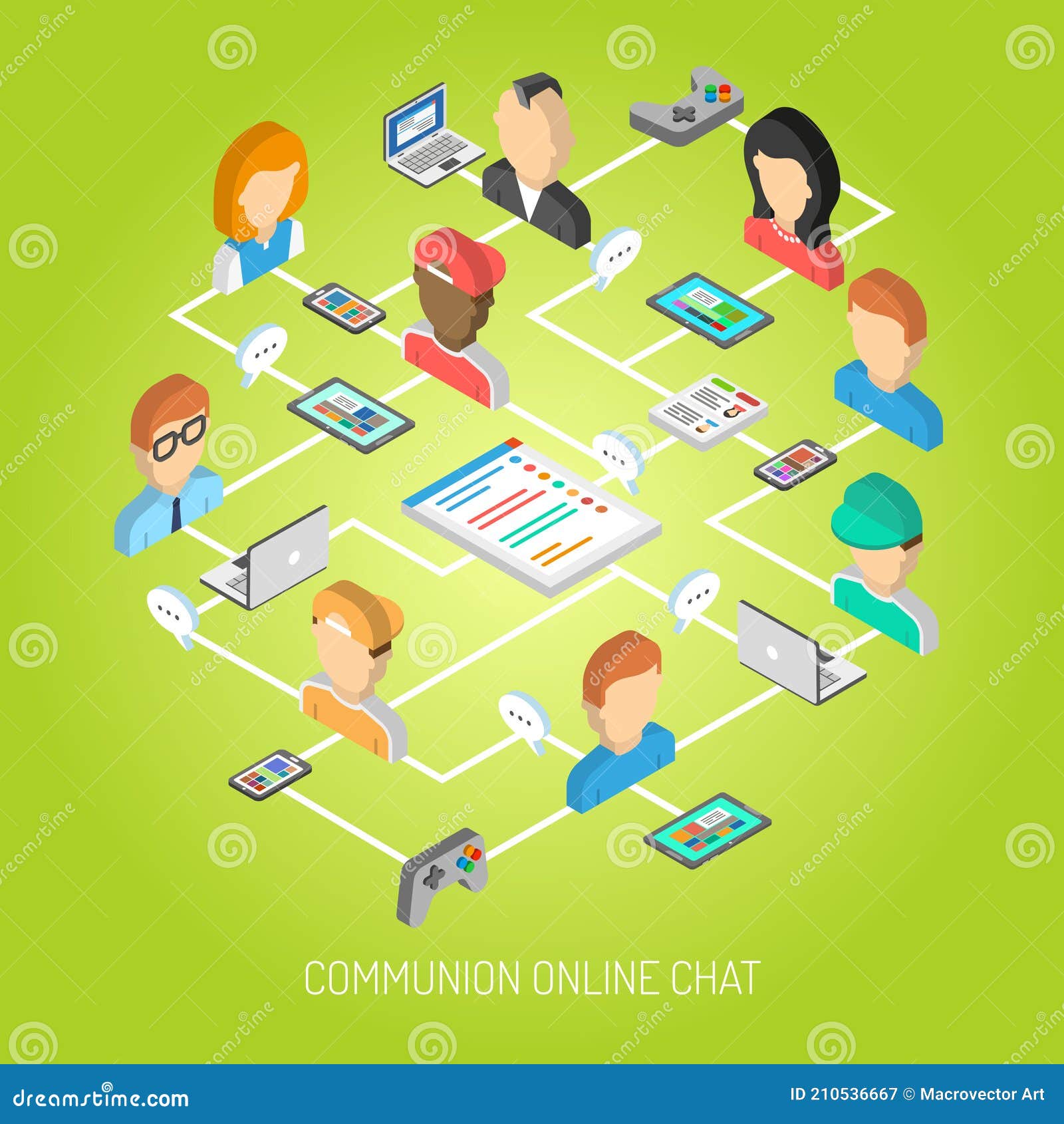 Internet Chat Concept stock vector. Illustration of customer - 210536667