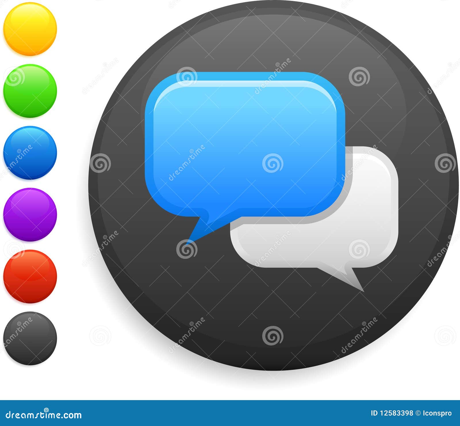 Internet Chat Icon on Round Internet Button Stock Illustration ...