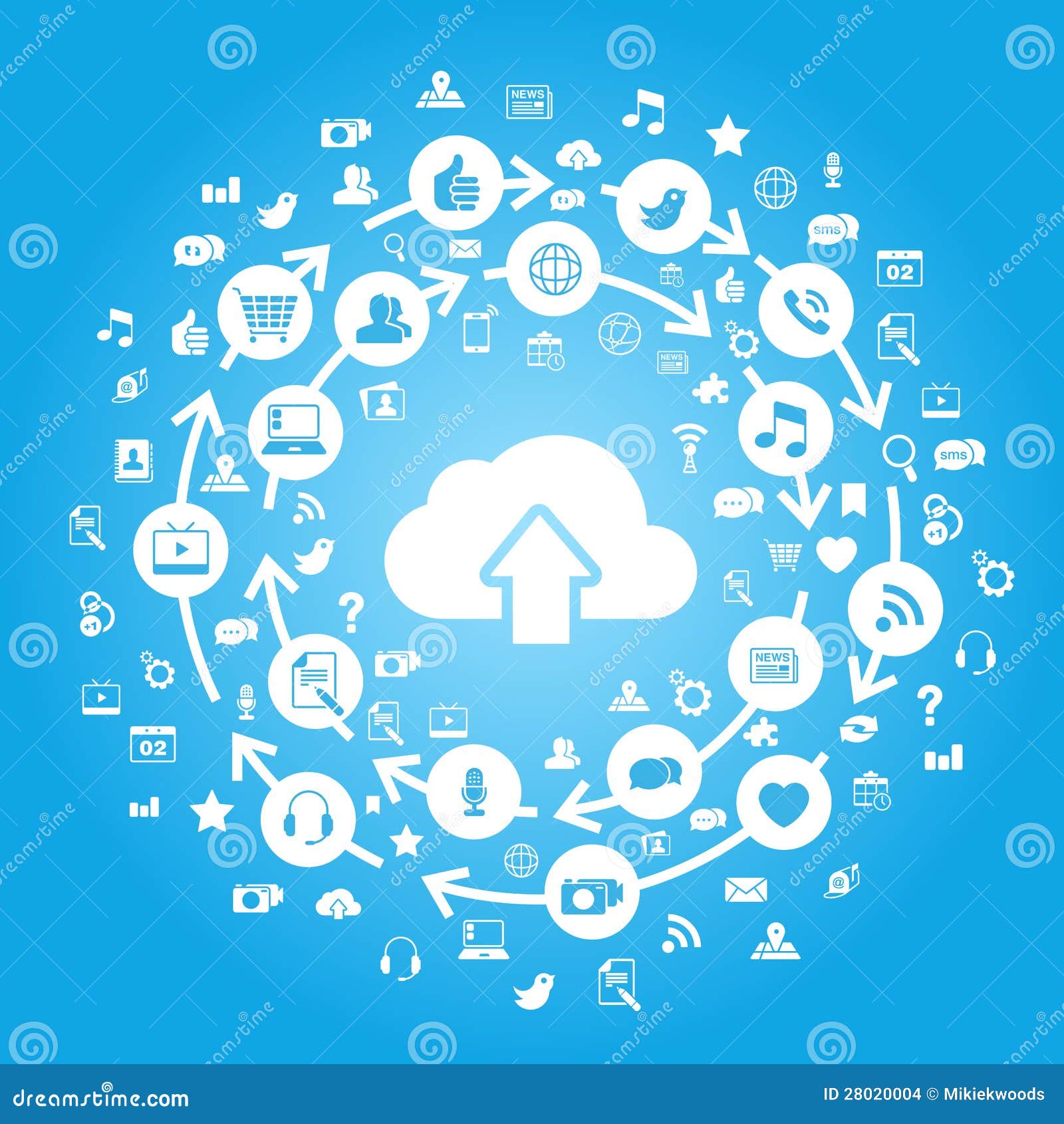 Internet Cloud Computing Blue Stock Vector - Illustration of ...