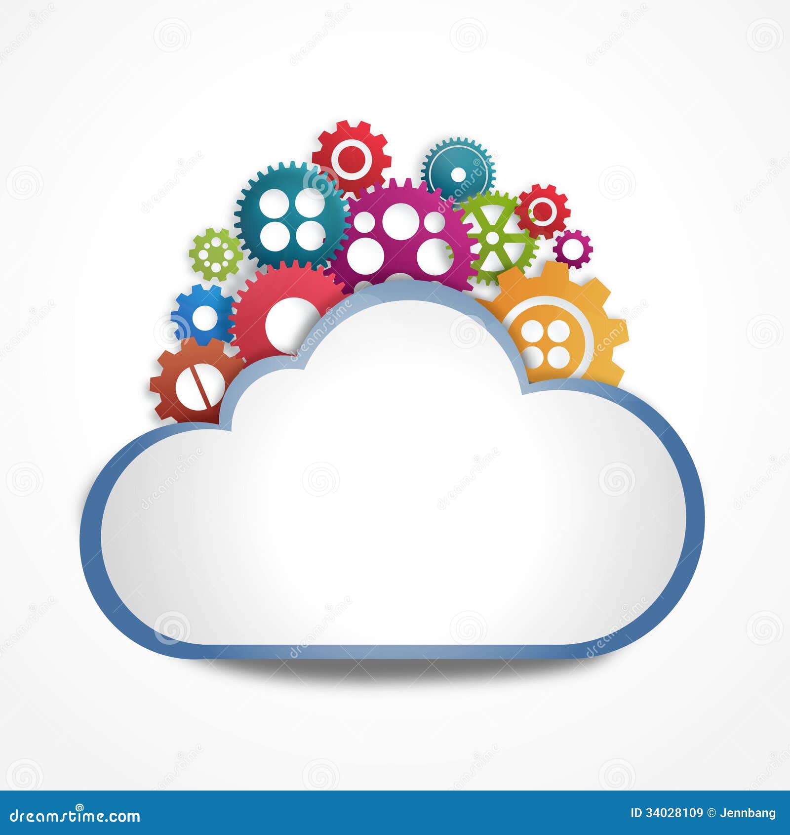 Internet cloud with gears stock illustration. Illustration of abstract ...