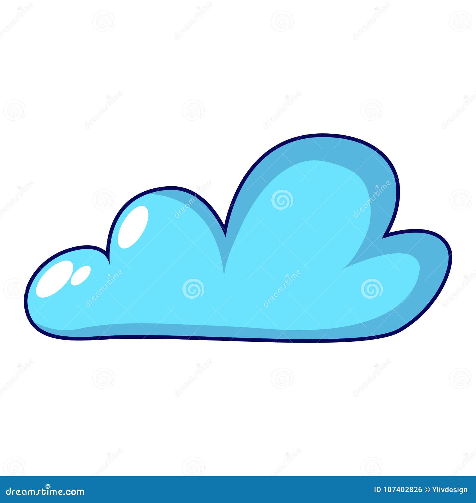 Internet Cloud Icon, Cartoon Style Stock Vector - Illustration of ...