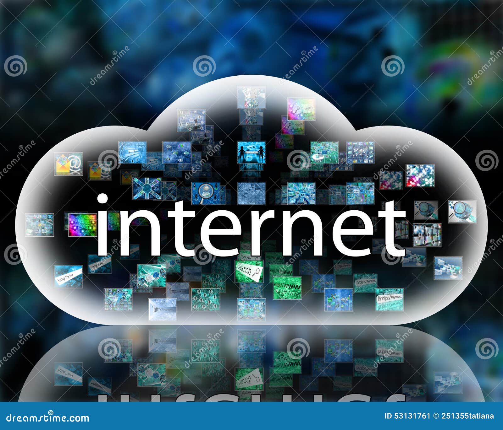 Internet cloud stock illustration. Illustration of creative - 53131761