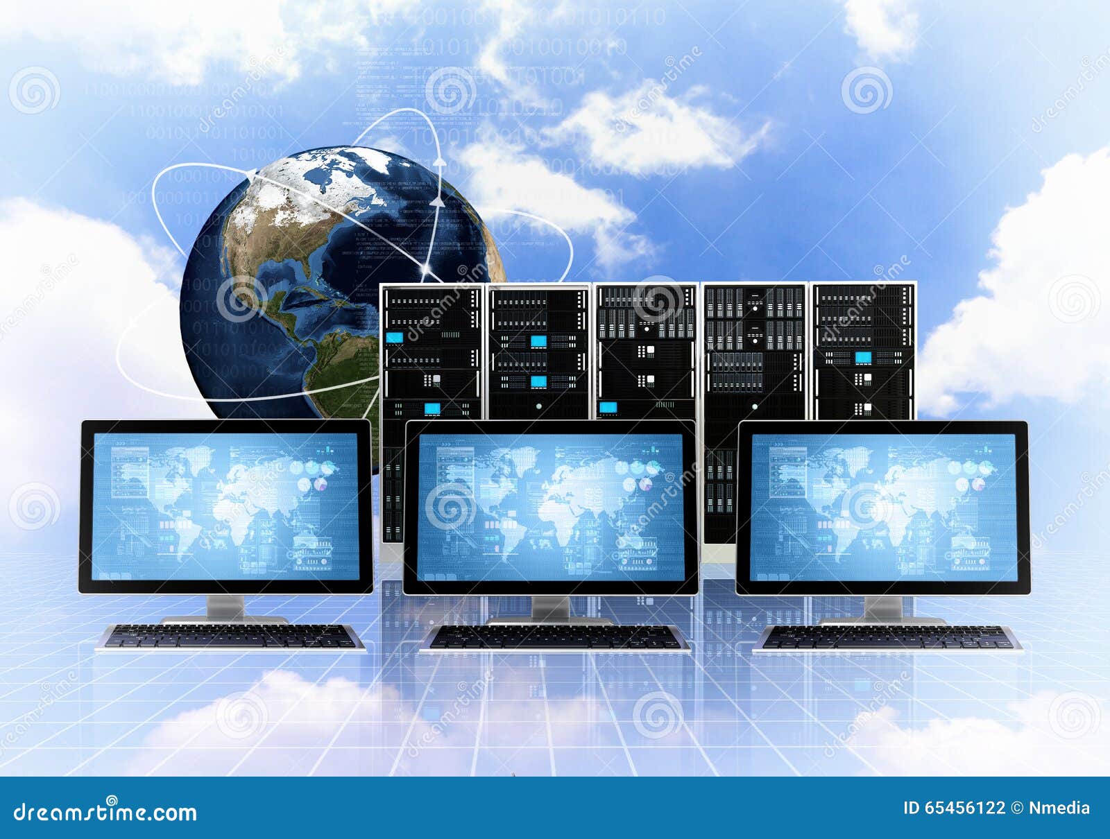 Internet Cloud Server Concept Stock Illustration - Illustration of ...