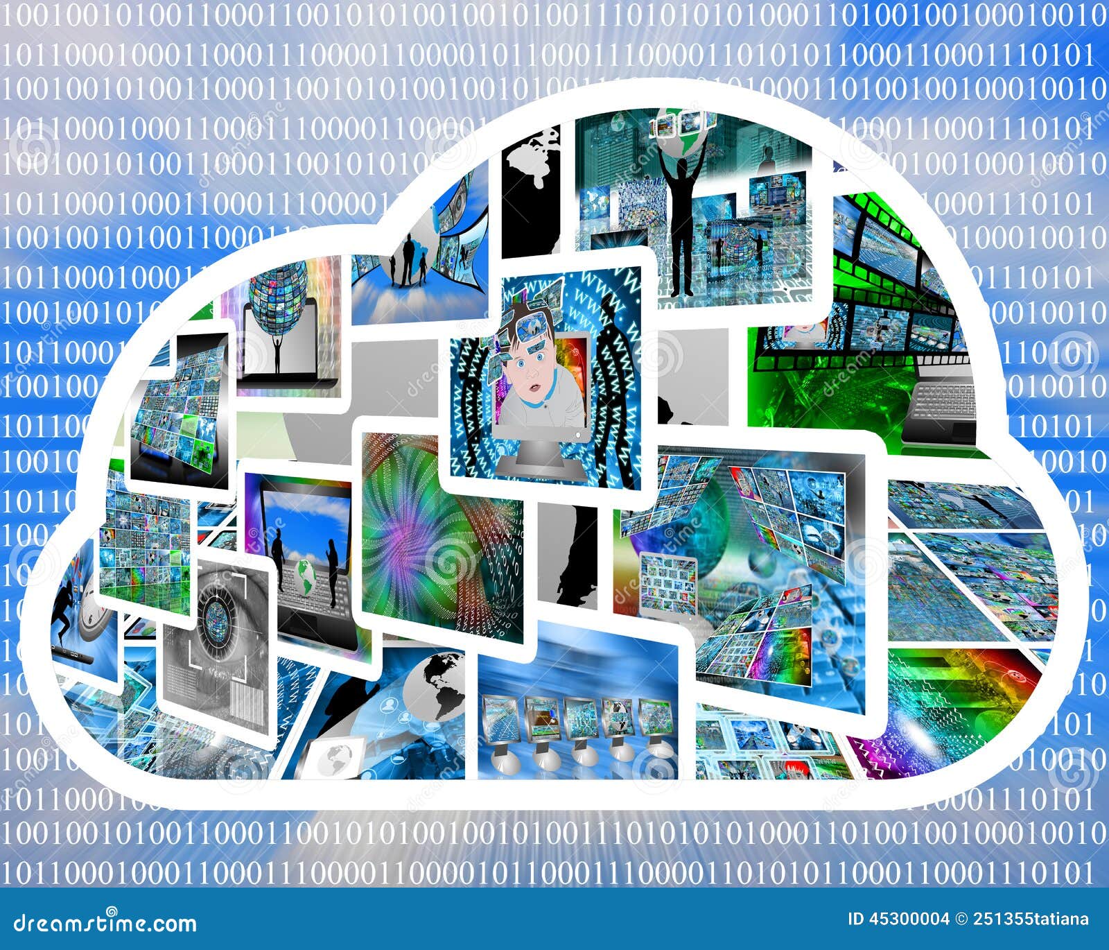 Internet cloud stock illustration. Illustration of binary - 45300004