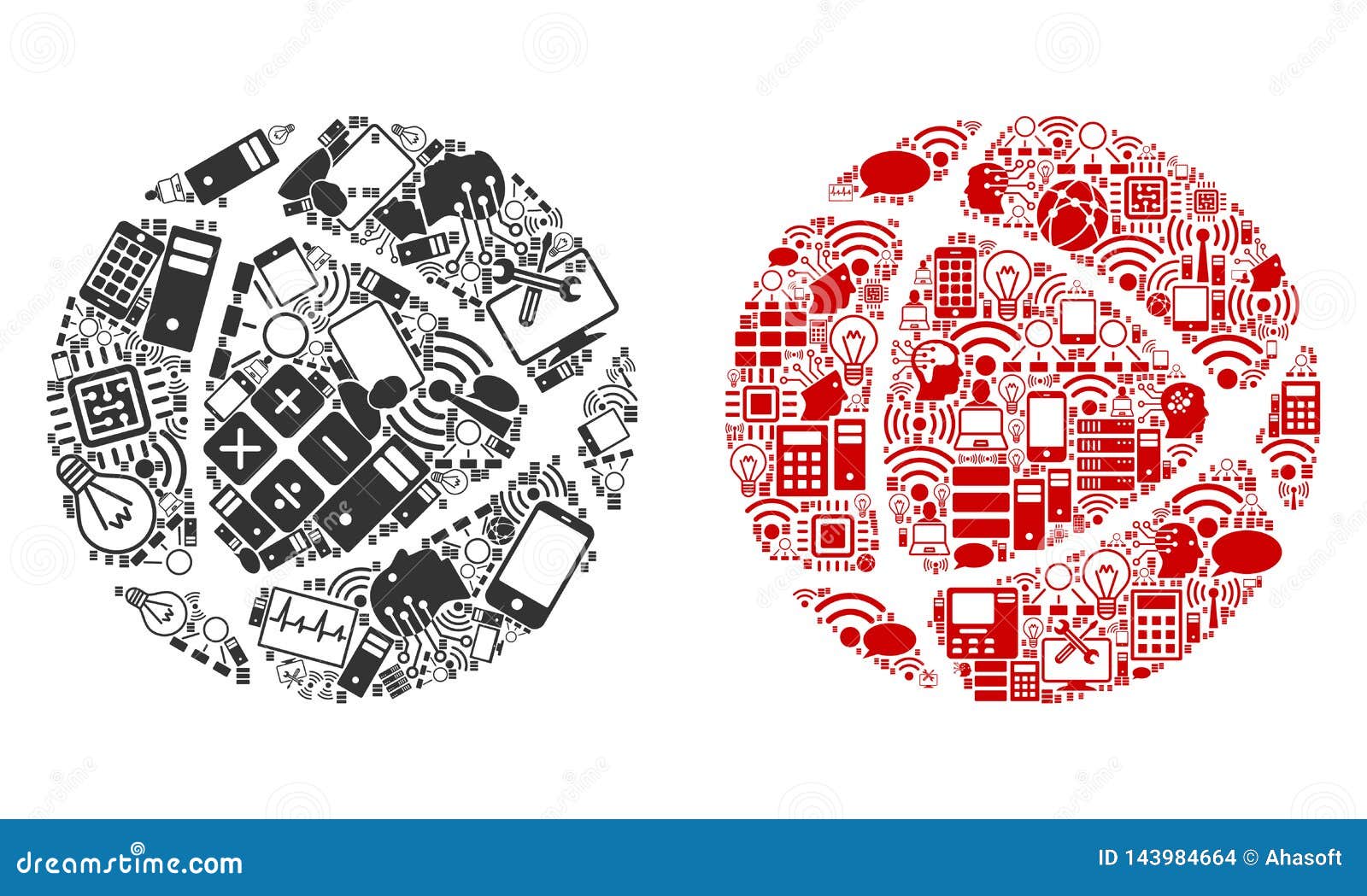 Internet Collage Icons for BigData Stock Vector - Illustration of ...