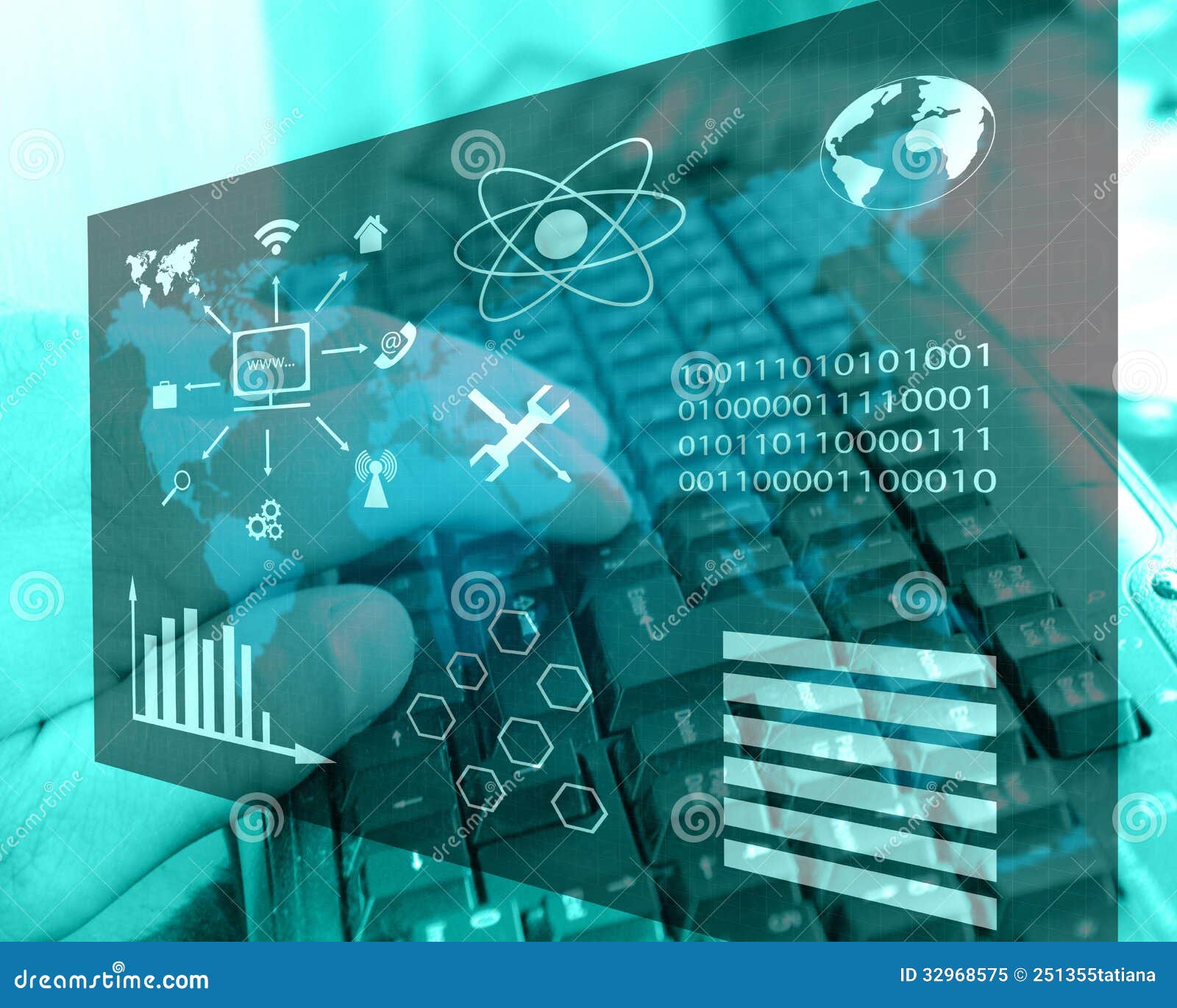 Internet collage stock illustration. Illustration of keyboard - 32968575