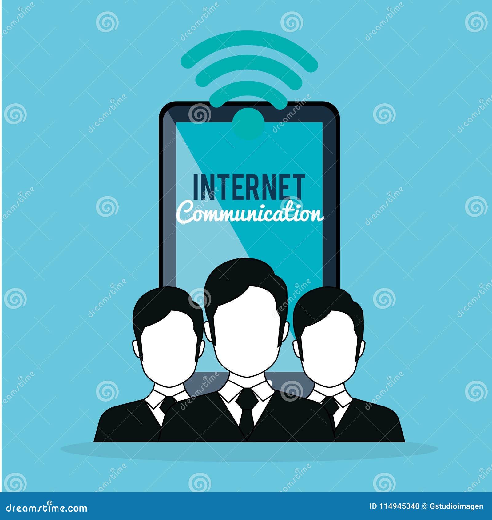 Internet Communication with Community People Stock Vector ...