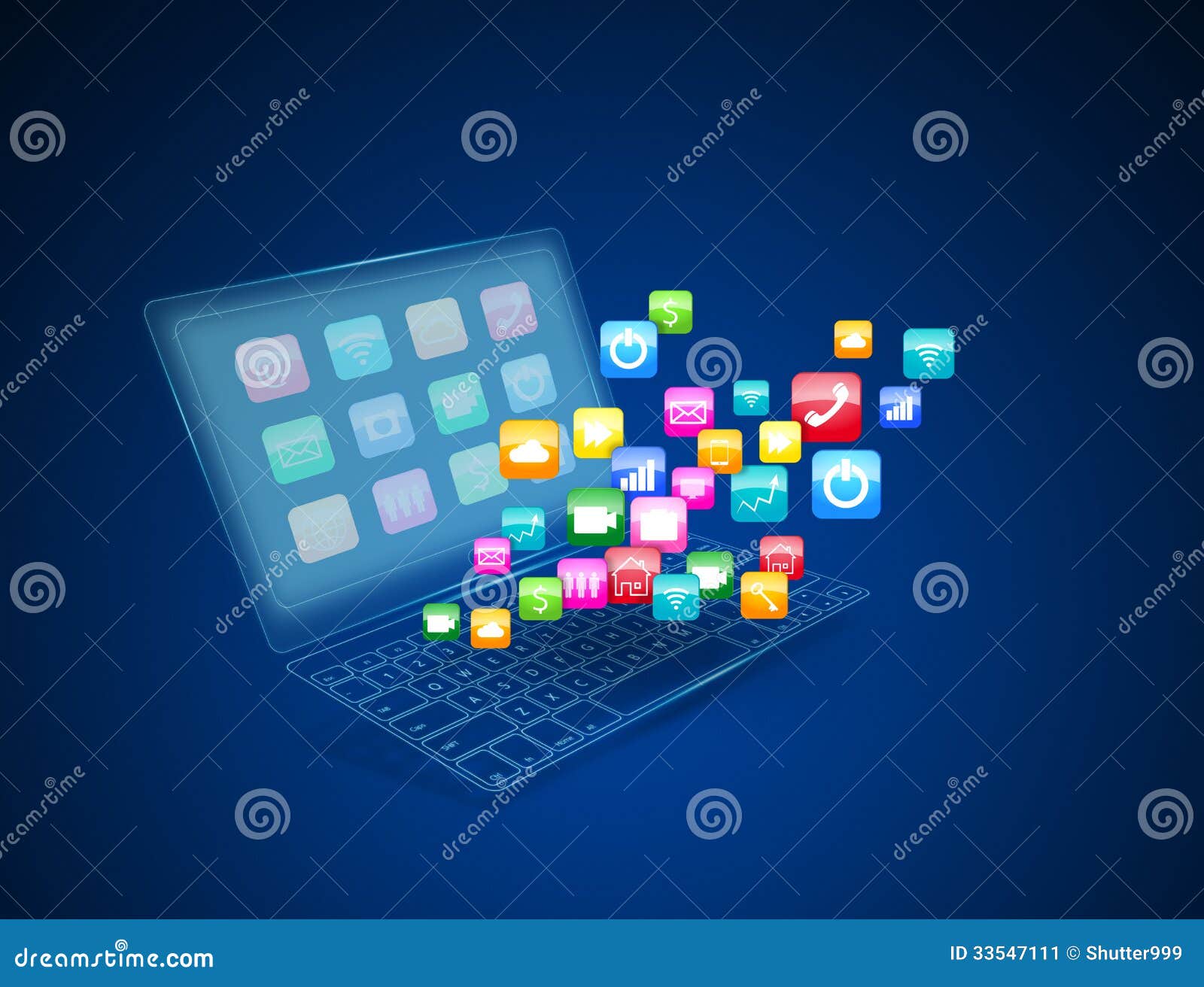 Internet Communication and Concept Stock Illustration - Illustration of ...