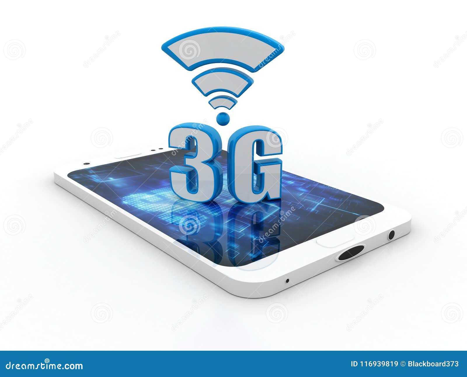 3G Network, 3G Connection Concept 3d Rendering Stock Illustration ...