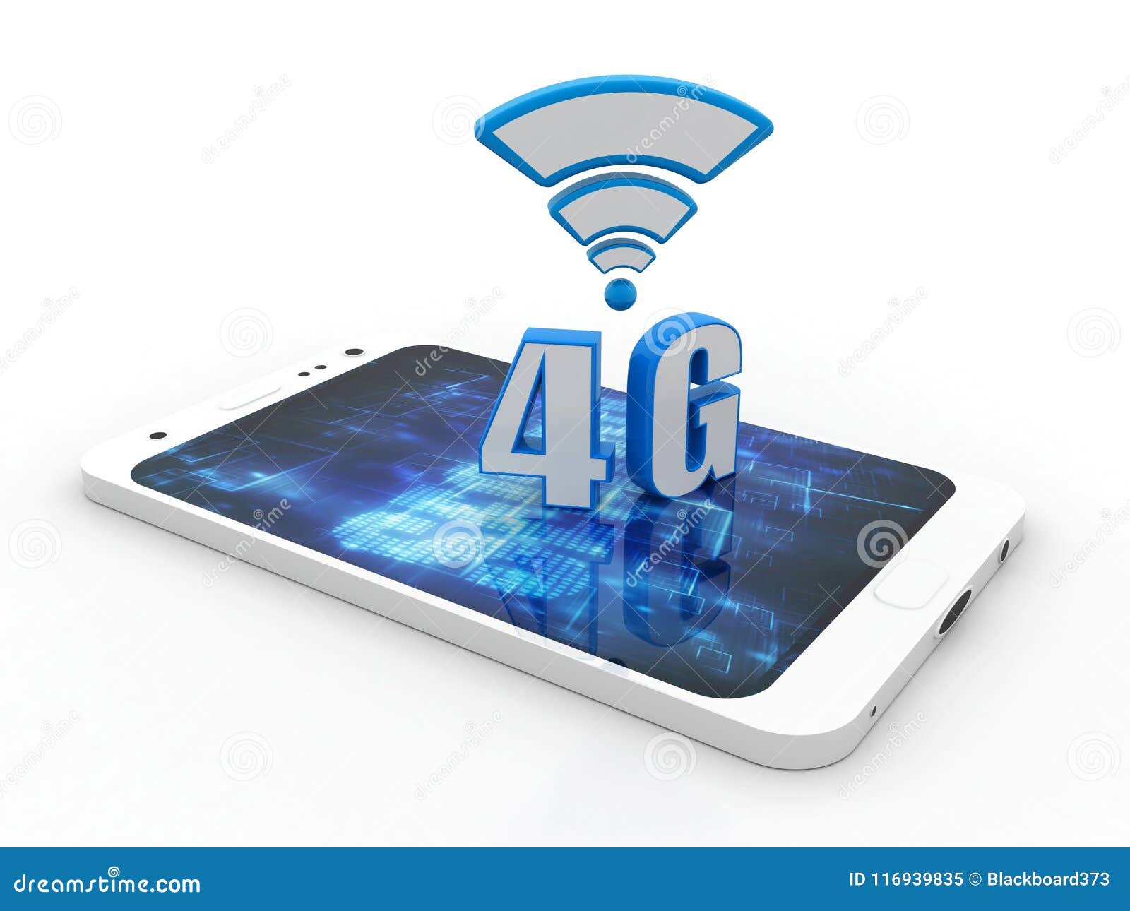 4G Network, 4G Connection Concept 3d Rendering Stock Illustration ...