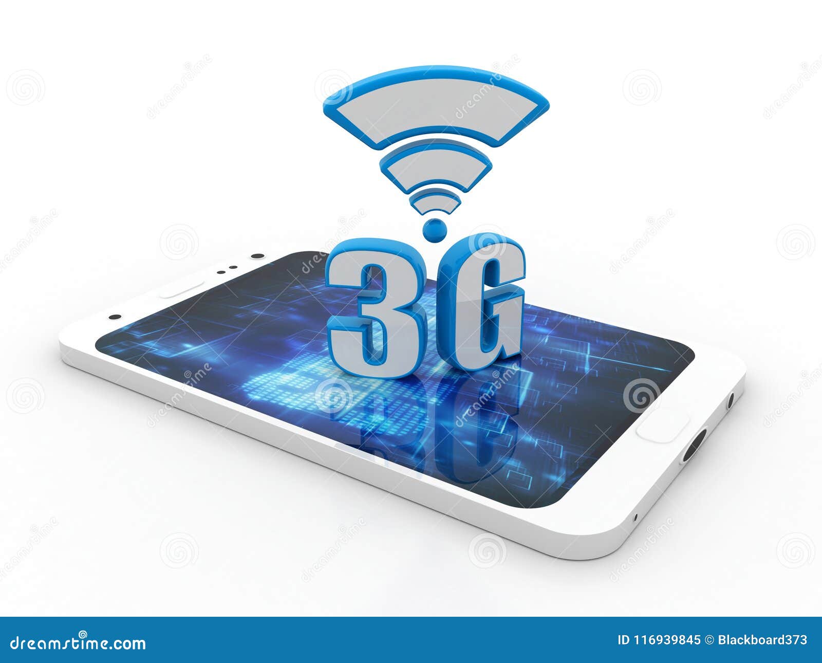 3G Network, 3G Connection Concept 3d Rendering Stock Illustration ...