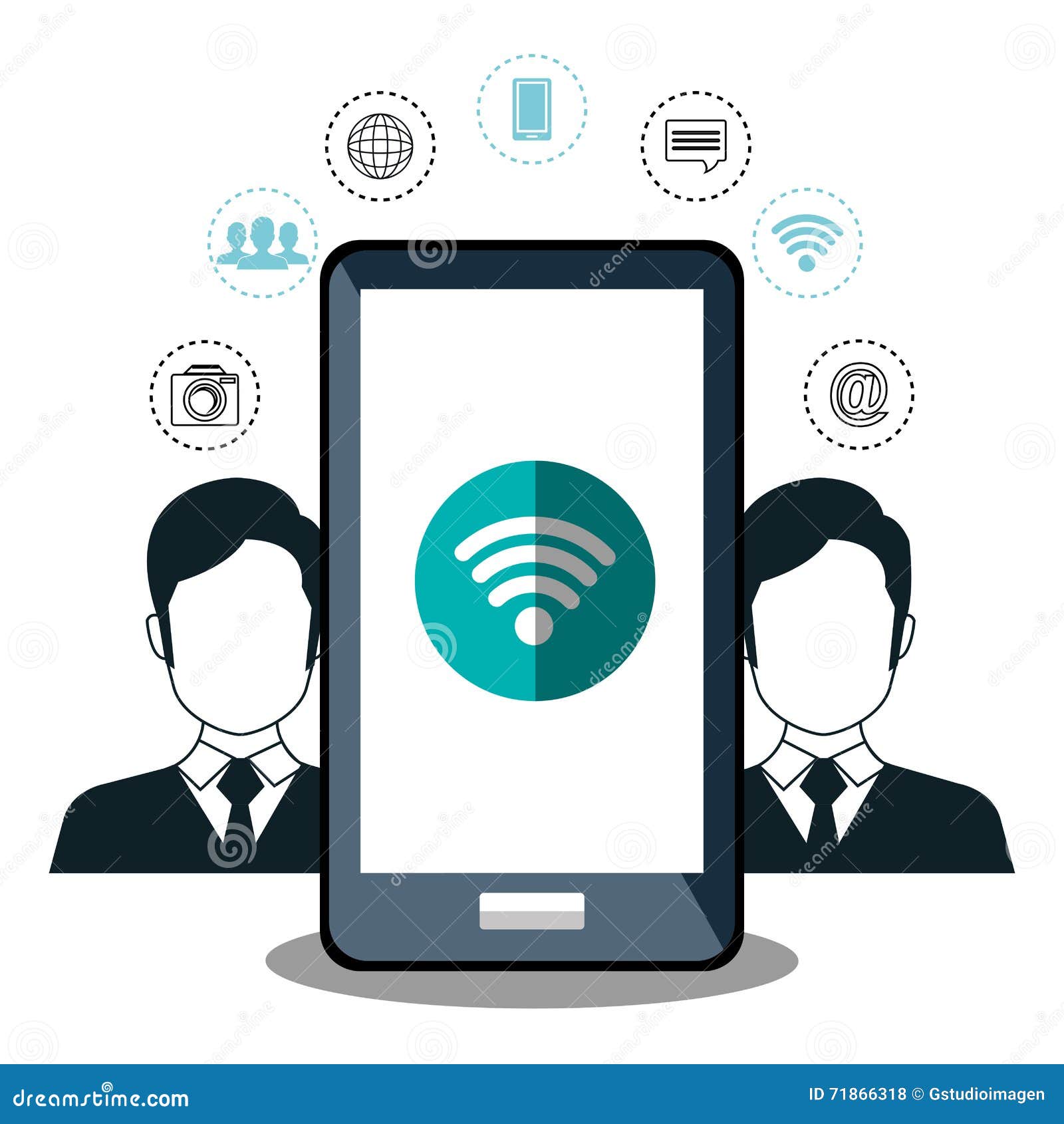 Internet Communication Design Stock Illustration - Illustration of ...