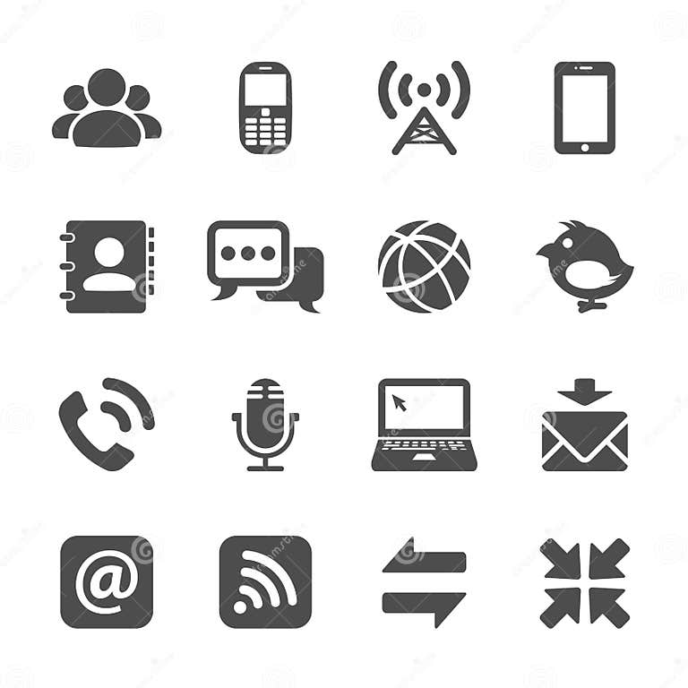 Internet Communication Icon Set, Vector Eps10 Stock Vector ...