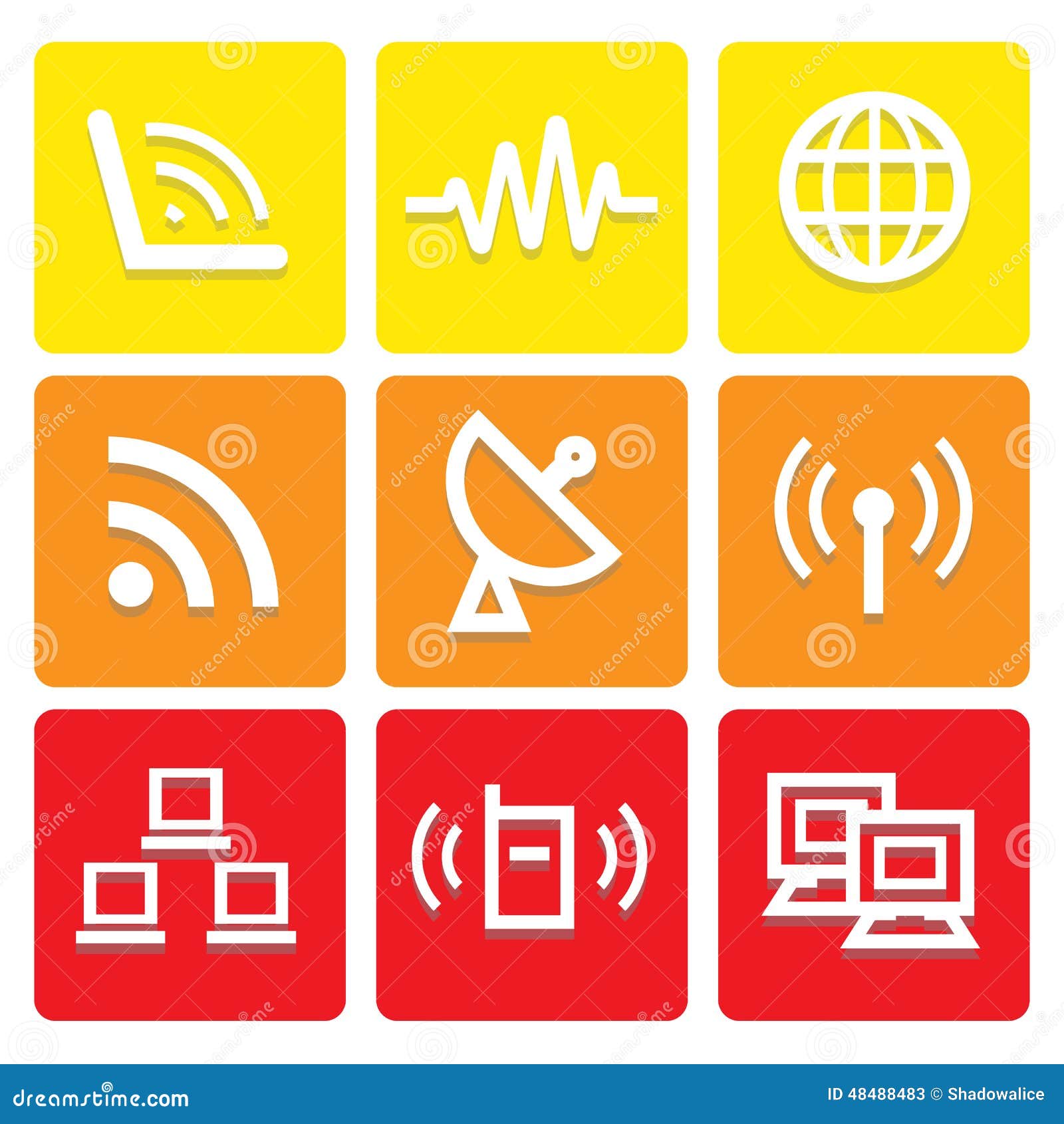 Internet and Communication Icons Set Great for Any Use. Vector EPS10 ...
