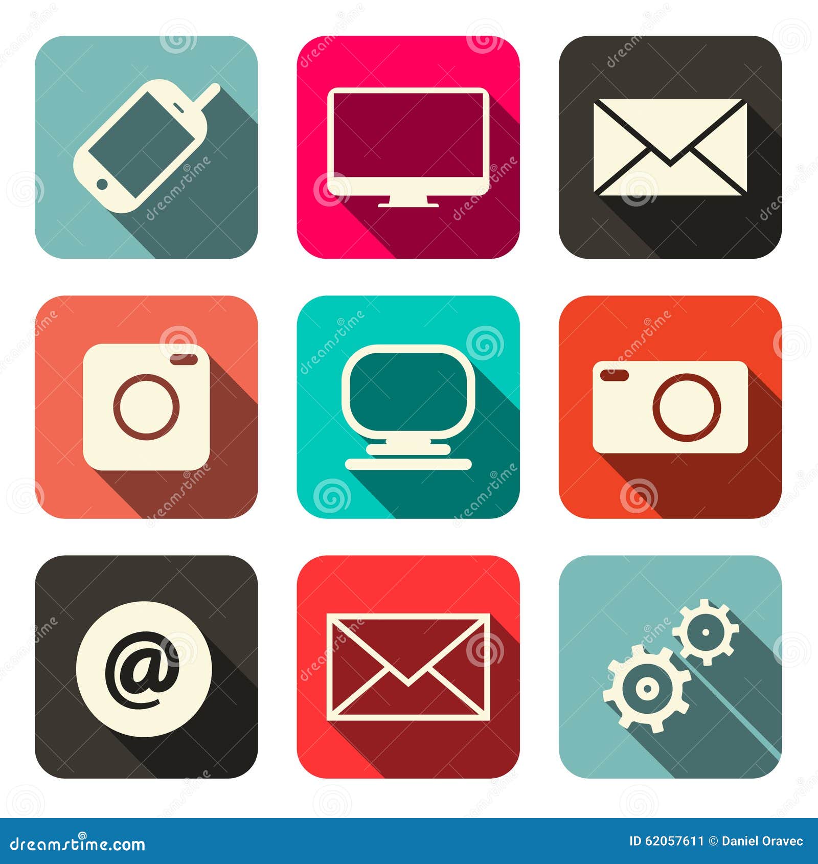 Internet Communication Icons Set Stock Vector - Illustration of ...