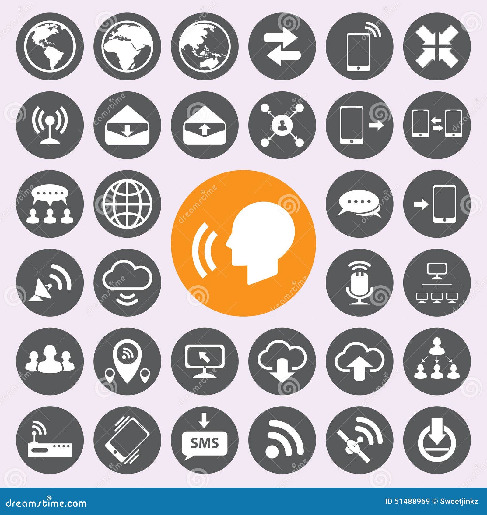 Internet and Communication Icons Set.vector/eps10. Stock Vector ...