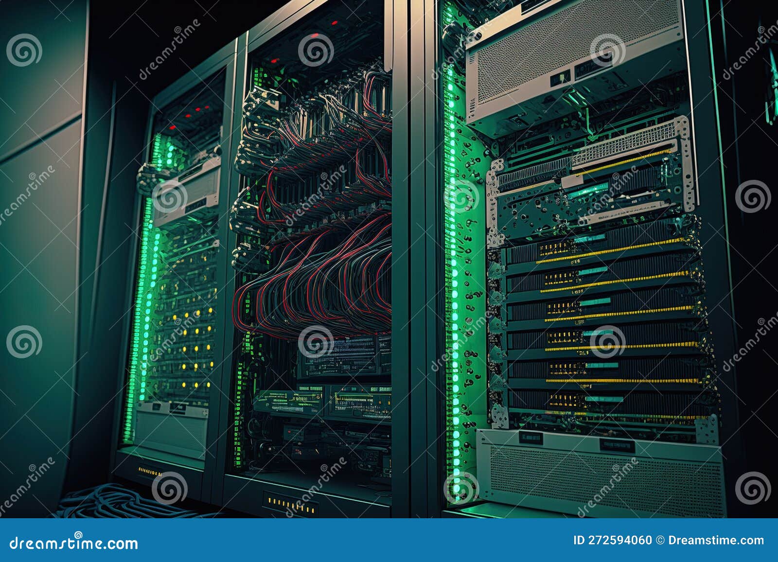 Internet and Communication Network Server Room Stock Photo - Image of ...