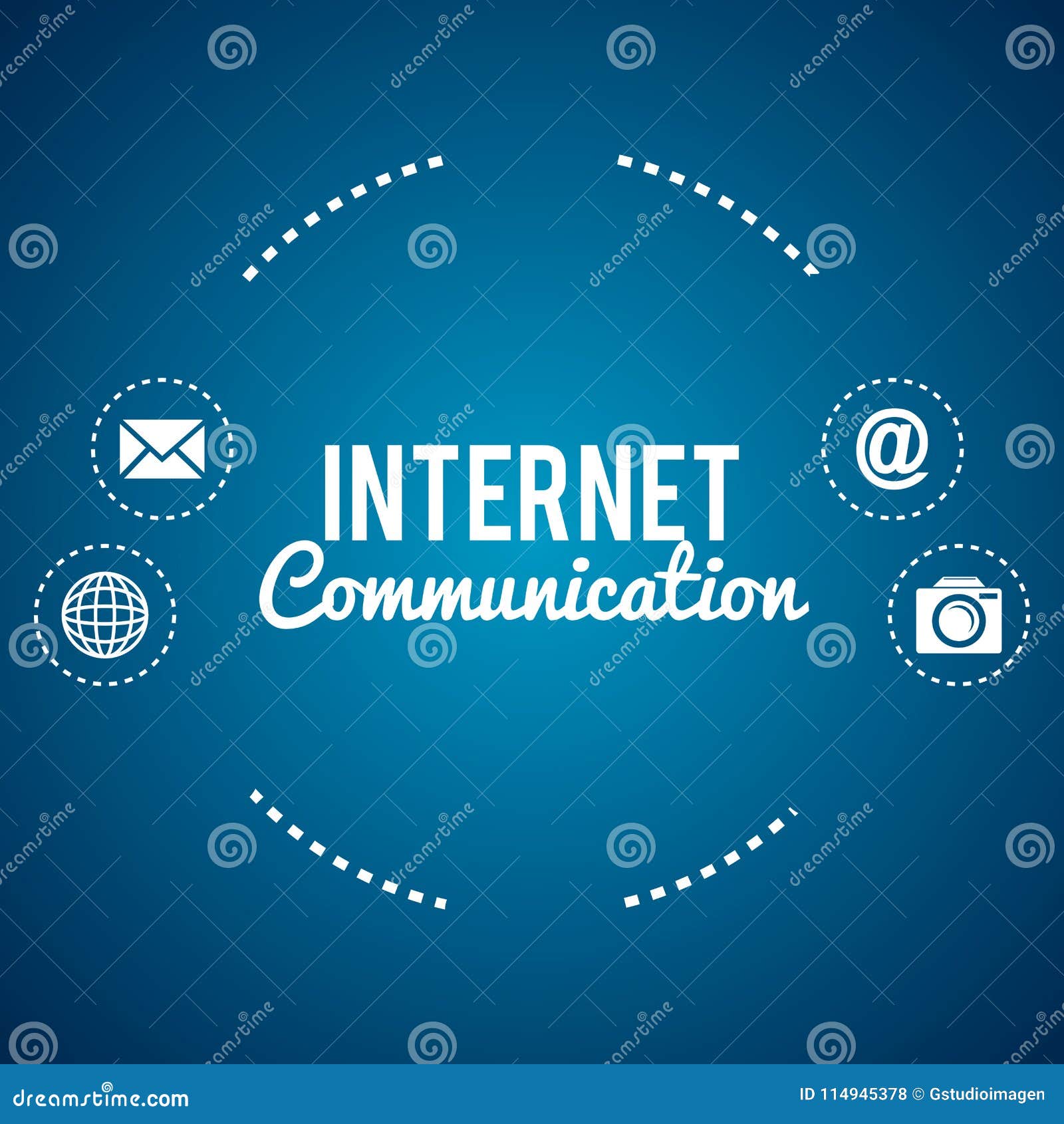 Internet Communication Set Icons Stock Vector - Illustration of ...