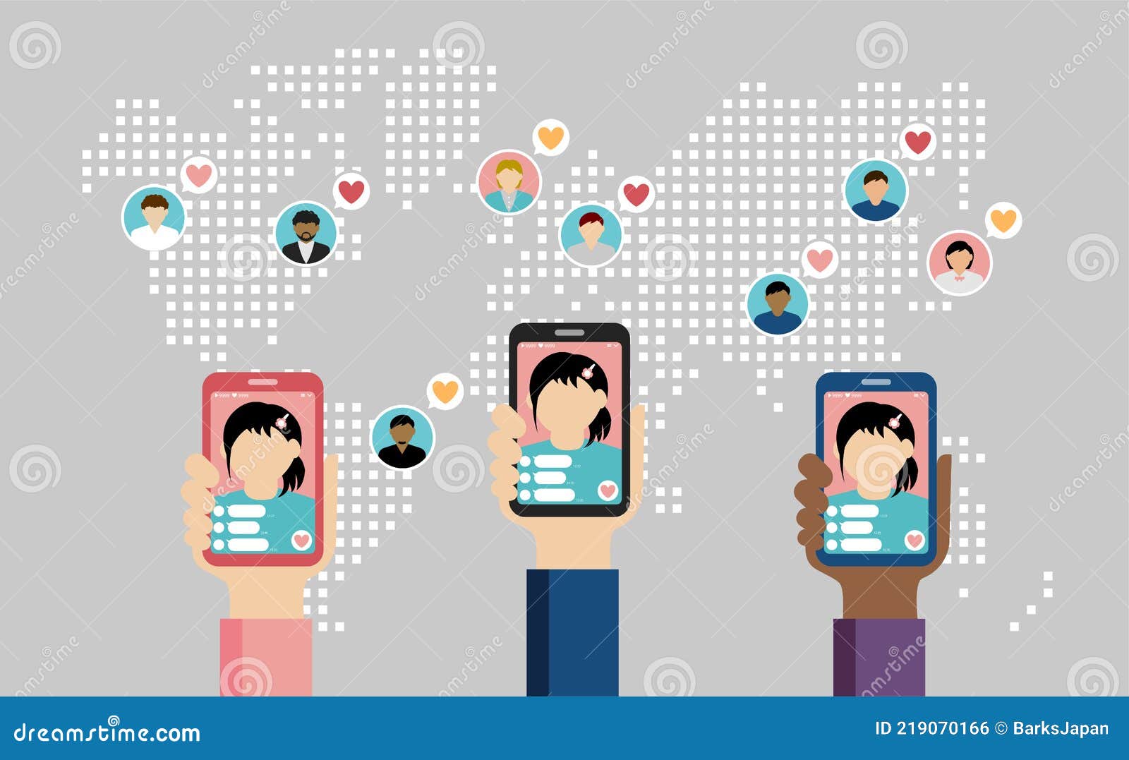 Internet Communication with SNS Live Streaming App Vector Banner ...