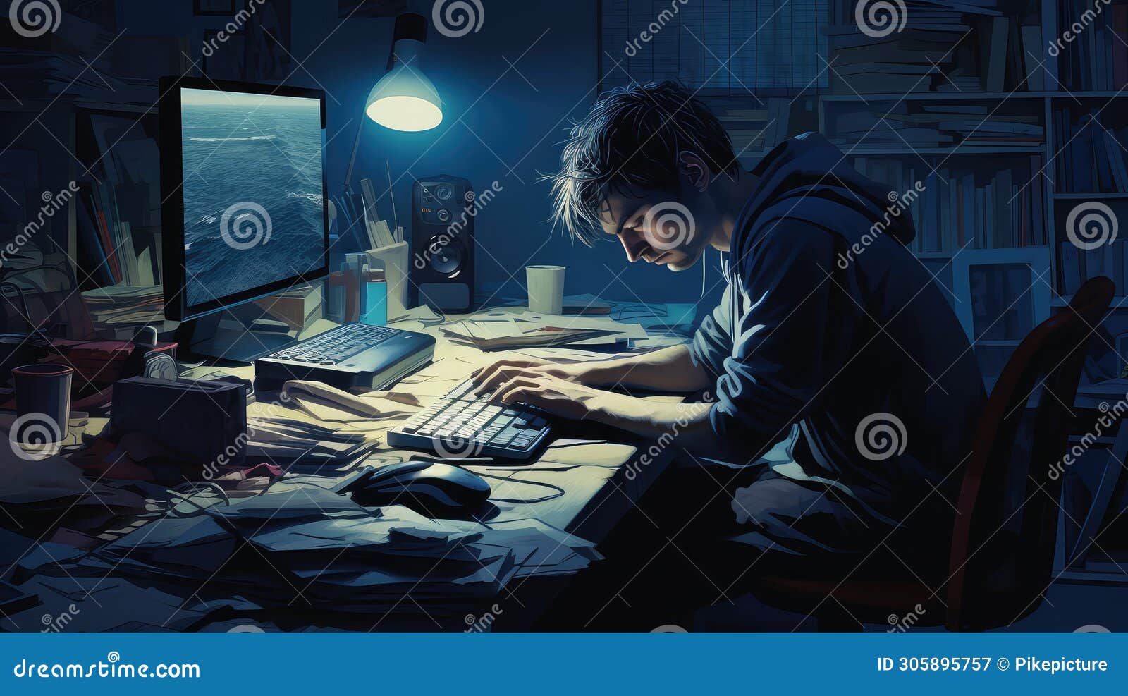 Internet computer bored stock illustration. Illustration of digital ...