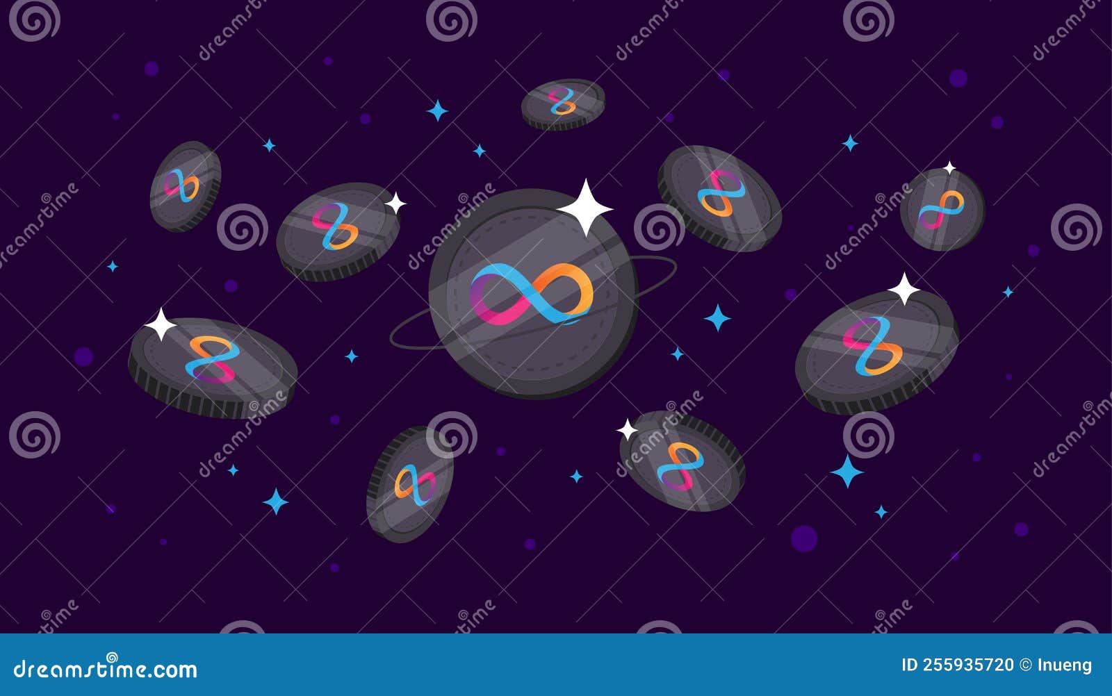 Internet Computer ICP Coins Falling From The Sky. ICP Cryptocurrency ...