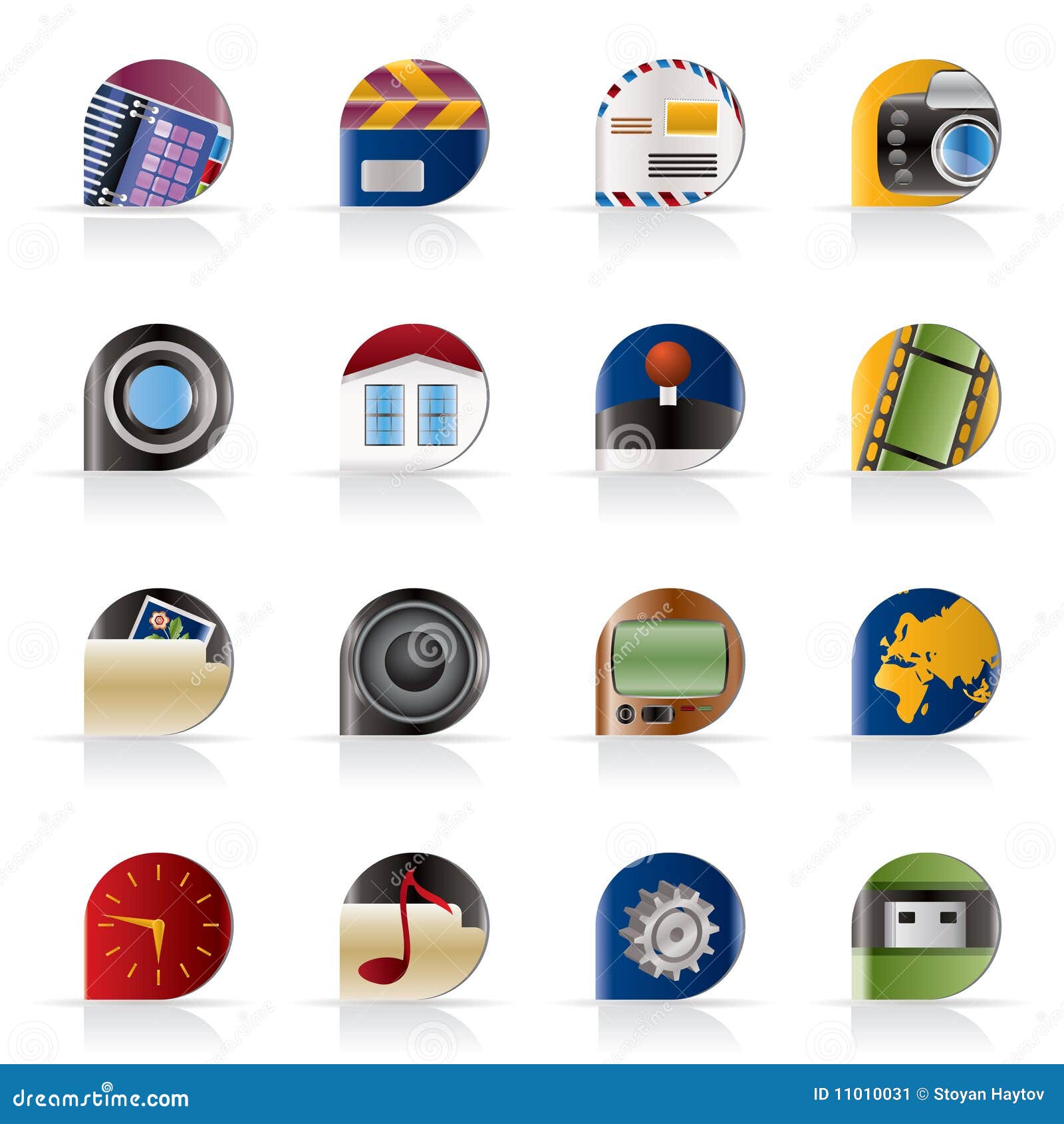 Internet, Computer and Mobile Phone Icons Stock Vector - Illustration ...