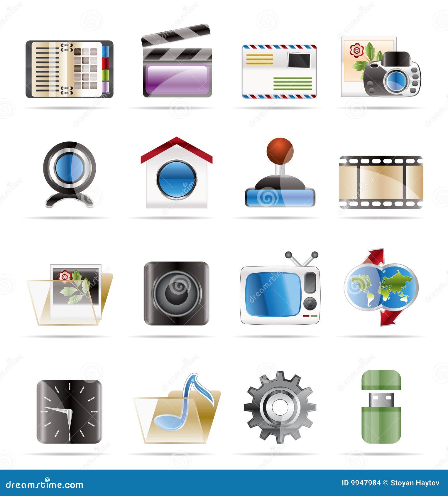 Internet, Computer and Mobile Phone Icons Stock Vector - Illustration ...