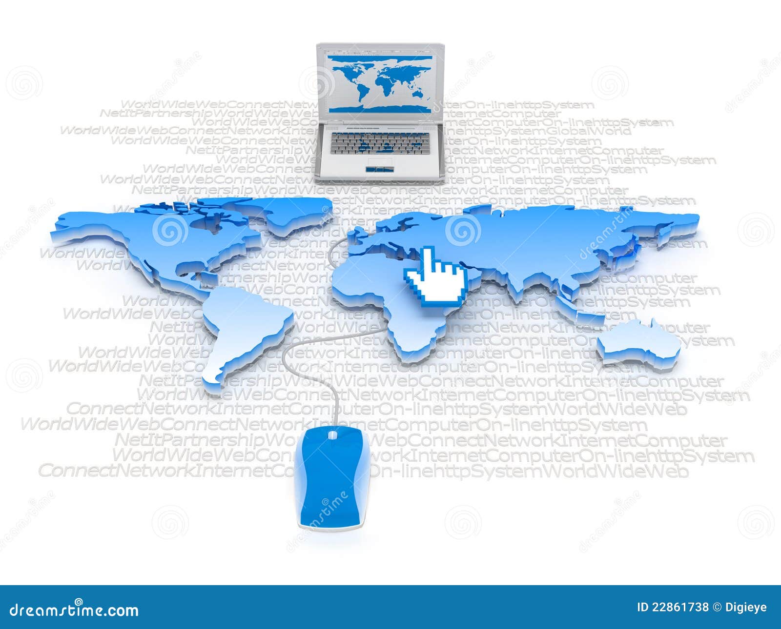 Internet - Computer Mouse, Laptop and Cursor Stock Illustration ...