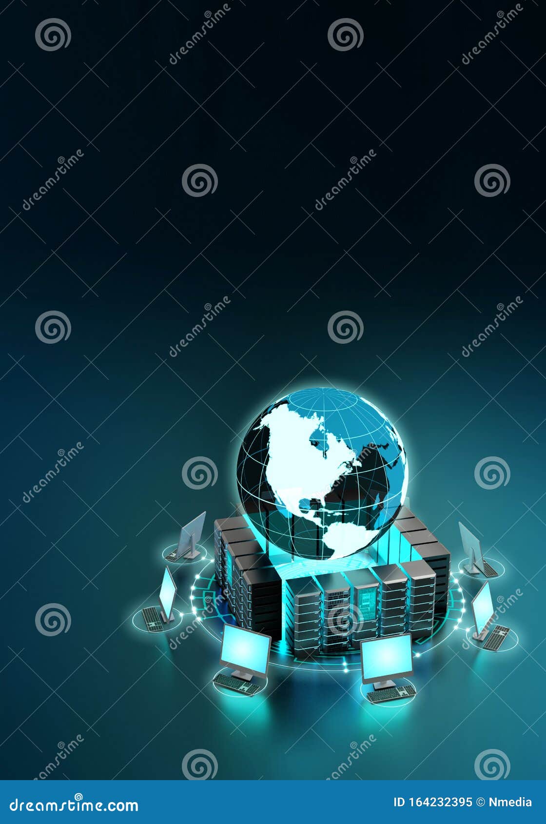 Internet Computer Network Concept Stock Illustration - Illustration of ...