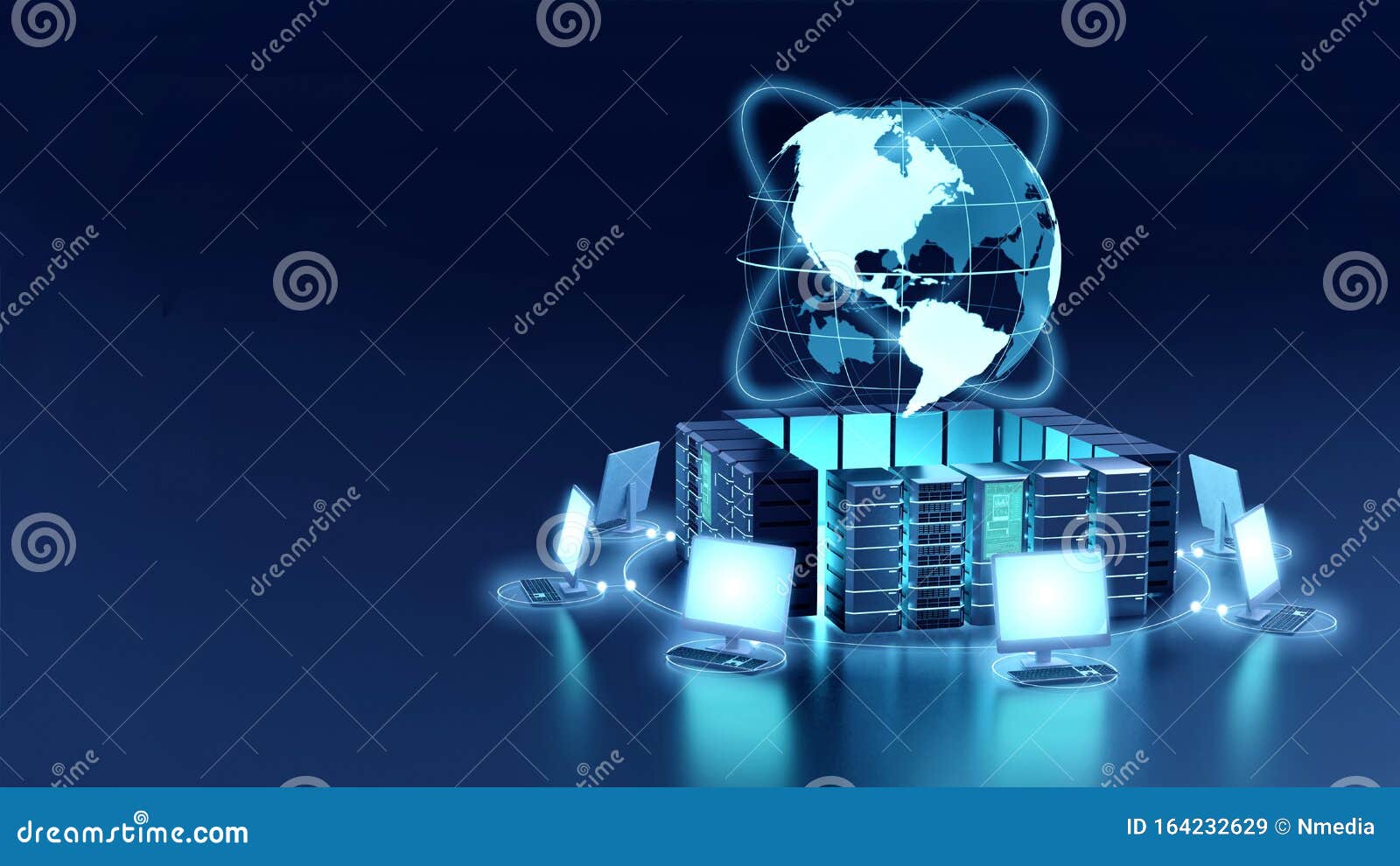 Internet Computer Network Concept Stock Illustration - Illustration of ...