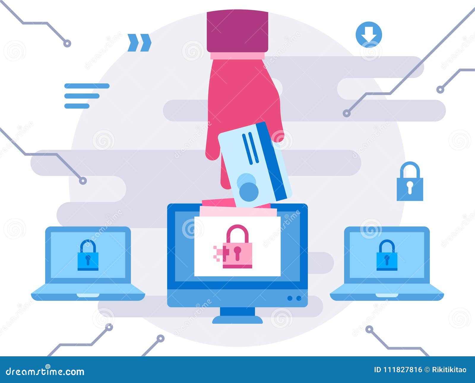 Cyber fraud vector stock vector. Illustration of criminal - 111827816