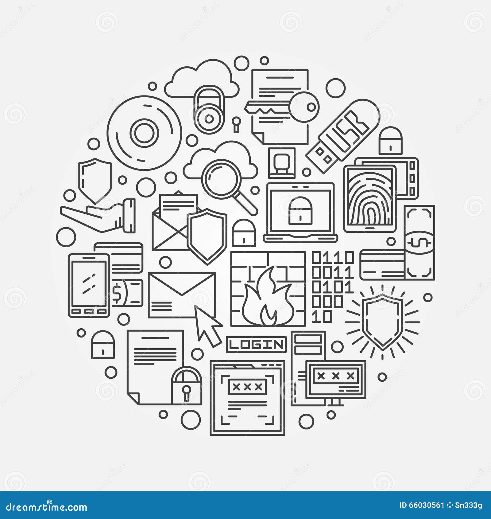 Internet or Computer Security Illustration Stock Vector - Illustration ...