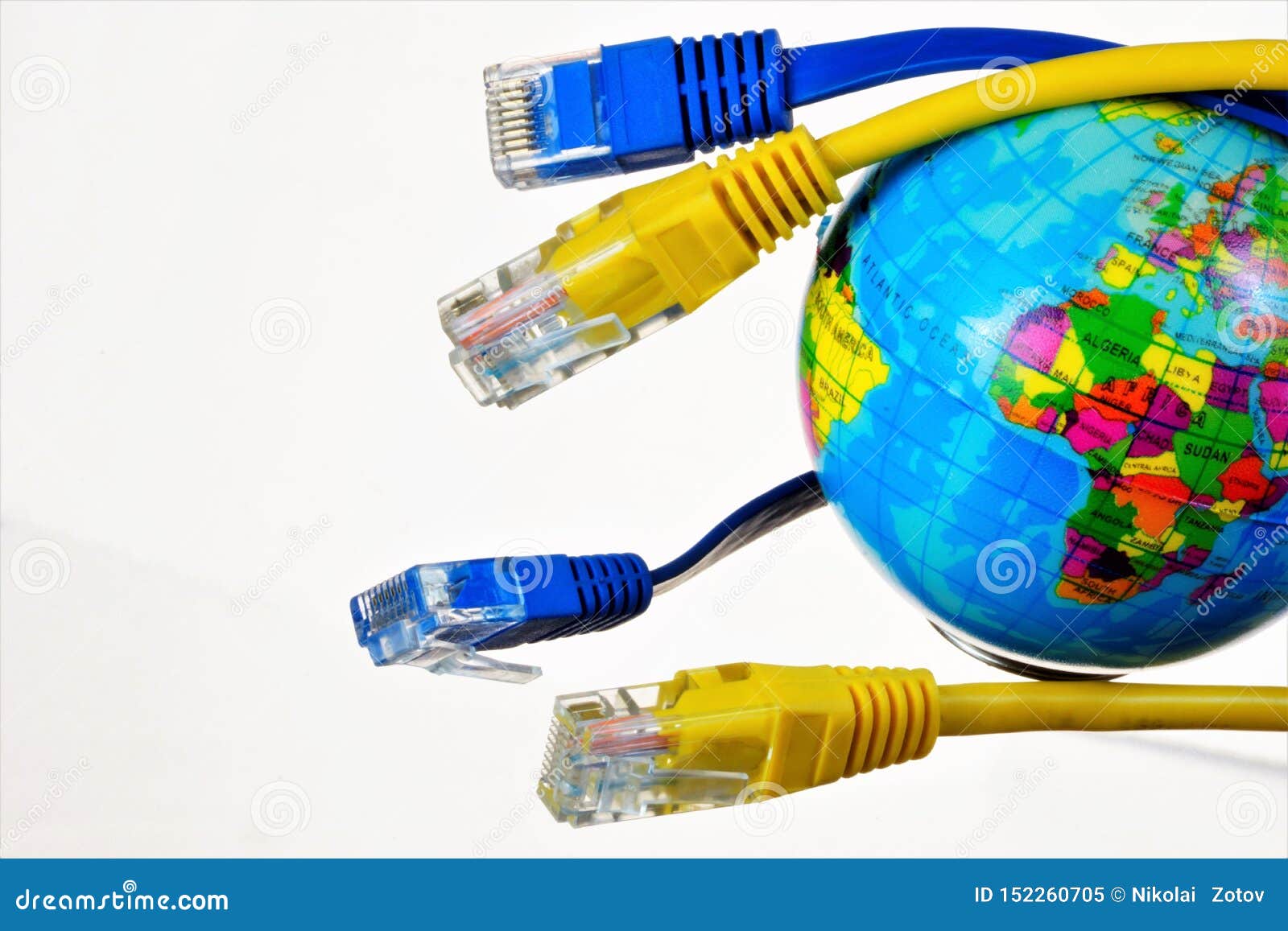 Internet Concept - Internet Cables on the Globe. Global Network ...