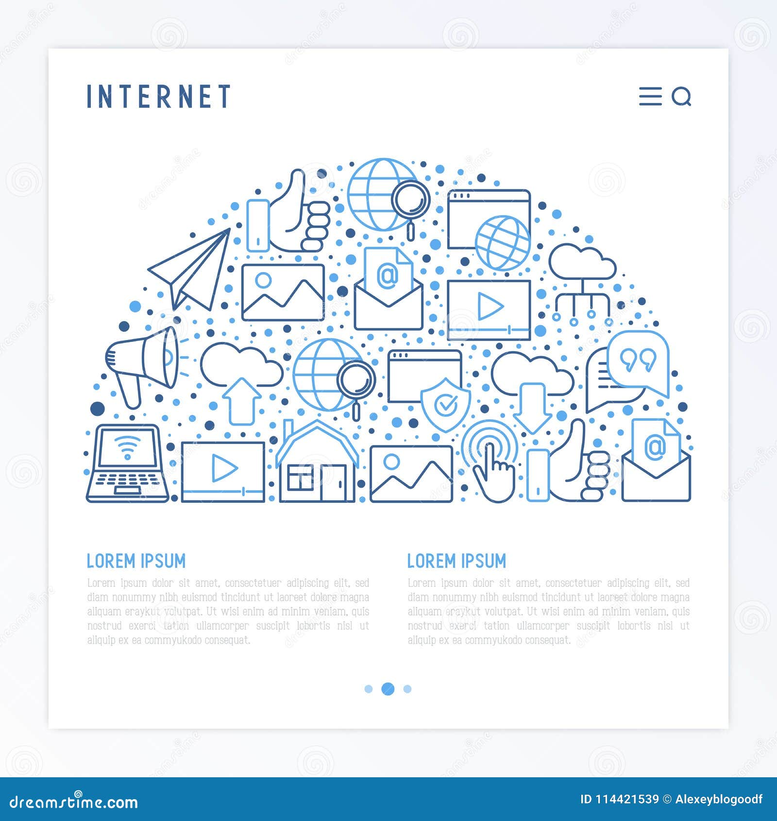 Internet Concept in Half Circle Stock Vector - Illustration of cloud ...