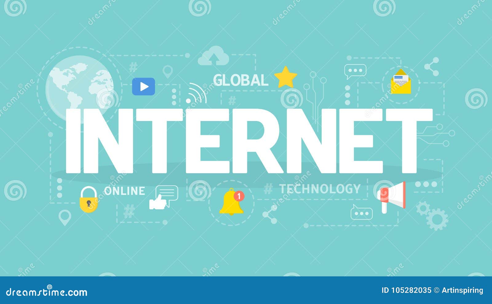 Internet Concept Illustration. Stock Vector - Illustration of global ...
