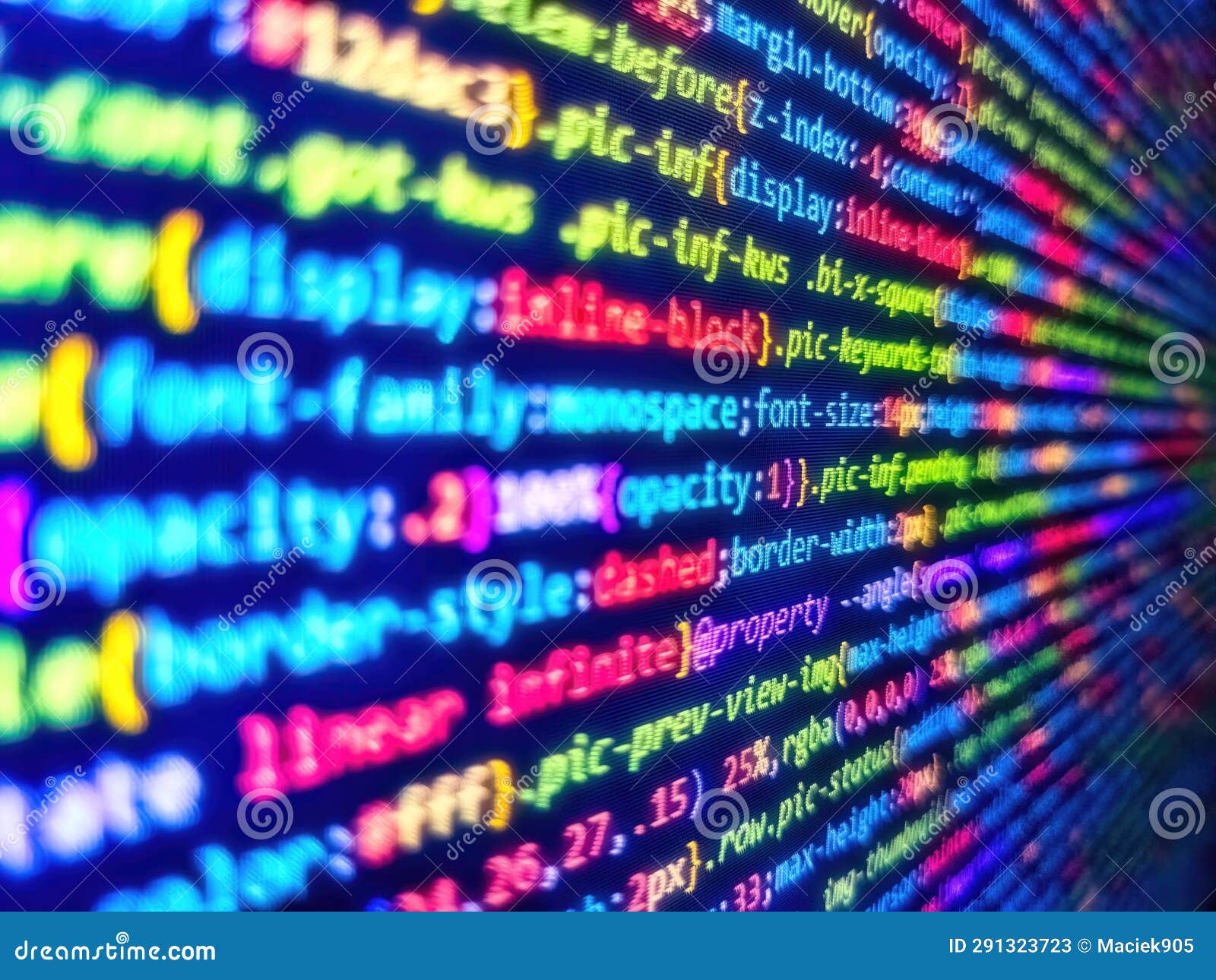 Internet Concept Javascript Code Data Encryption Security Code On A Computer Display Close Up